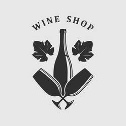 Wine shop poster banner template vintage Vector Image