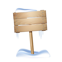 Wooden sign in snow Royalty Free Vector Image - VectorStock