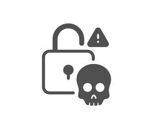 Cyber attack icon ransomware threat sign Vector Image