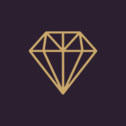 Diamond icon jewel symbol flat Royalty Free Vector Image