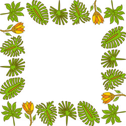 Natural leaf and flower frame template Royalty Free Vector