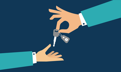 Hand holding car keys with chain Royalty Free Vector Image