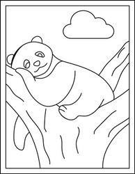 Panda colouring page Royalty Free Vector Image
