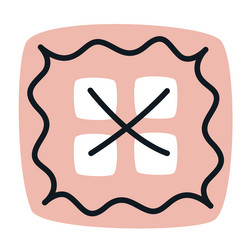 Round button in doodle style Royalty Free Vector Image
