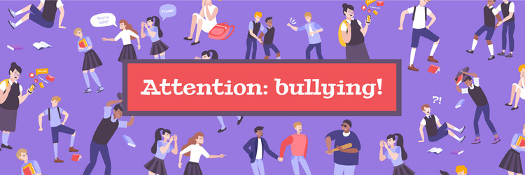 Child victim bullying banner Royalty Free Vector Image