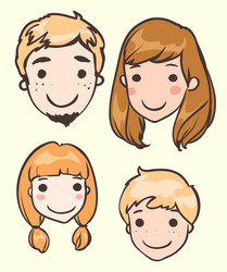 Family heads Royalty Free Vector Image - VectorStock