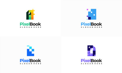 Online education logo template pixel book Vector Image