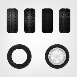 Car rim and tire color icon Royalty Free Vector Image