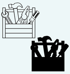 Wooden toolbox Royalty Free Vector Image - VectorStock