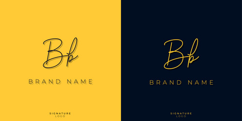 Initial letters bb monogram logo design bundle Vector Image