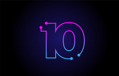Number 10 in grey blue color for logo icon design Vector Image