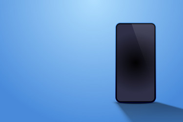 Phone in bright blue color rays light Royalty Free Vector