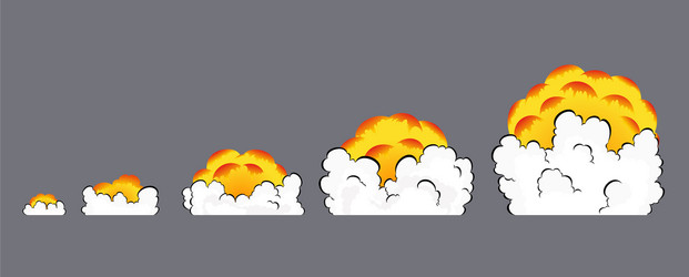 Smoke explosion animation animation Royalty Free Vector