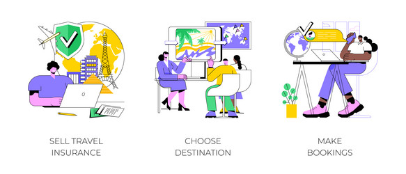 Travel agency isolated cartoon Royalty Free Vector Image