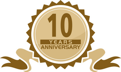 10 year ribbon anniversary Royalty Free Vector Image