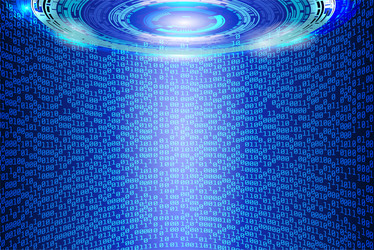 Hi technology blue abstract digital number Vector Image