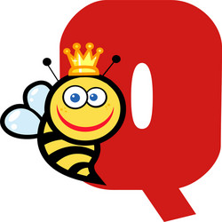 Queen bee cartoon character Royalty Free Vector Image