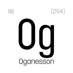 Oganesson og periodic table element Royalty Free Vector