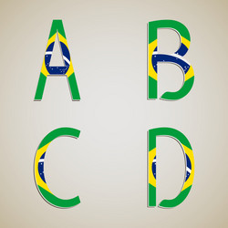 Brazil style font set Royalty Free Vector Image