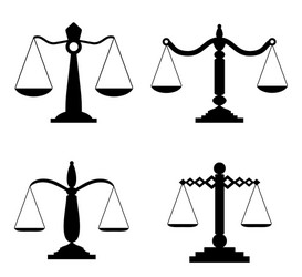 Equilibrium scales trading or law icons Royalty Free Vector
