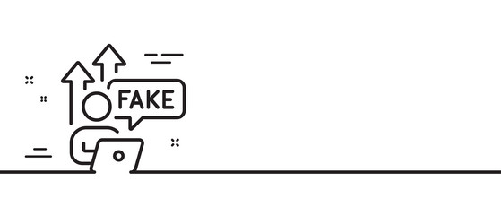 Fake internet line icon web propaganda sign Vector Image