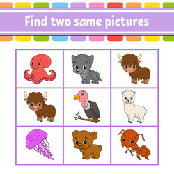 Find two same birds matching activity for Vector Image