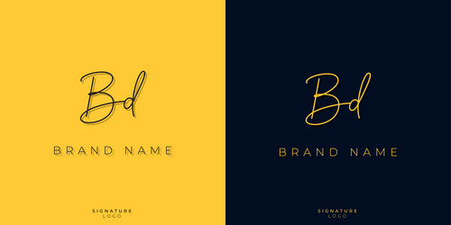 Initial Letters Bd Monogram Logo Design Bundle Vector Image