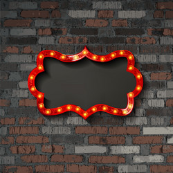 Red frame with light bulbs Royalty Free Vector Image
