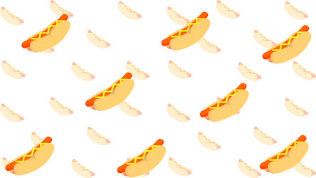 Hot dog pattern texture on white background Vector Image
