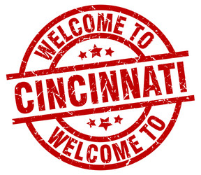 Welcome to cincinnati red stamp Royalty Free Vector Image
