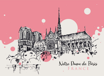 Isometric infographic notre dame de paris - hd Vector Image