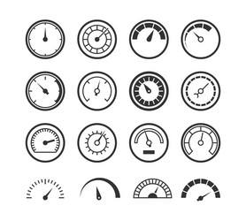 Speedometer symbols level fuel rating indication Vector Image