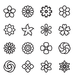 Flower icons for pattern Royalty Free Vector Image