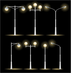 Night city elements street constructor objects Vector Image