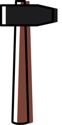 Mallet construction tool cute kawaii cartoon Vector Image