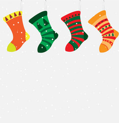 Christmas socks text frame Royalty Free Vector Image