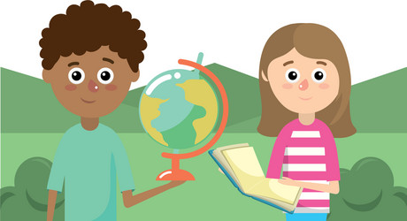 Elementary school cartoon Royalty Free Vector Image