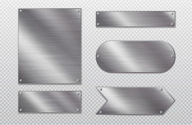 Stainless steel tags with blank metal surface Vector Image