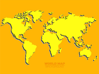 Abstract world map with shadow map of paper Vector Image