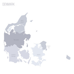 Denmark political map of administrative divisions Vector Image