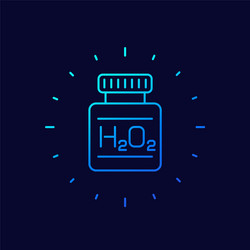 Hydrogen peroxide h2o2 line icon on white Vector Image