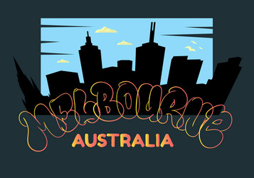 Melbourne australia cityscape city skyline Vector Image