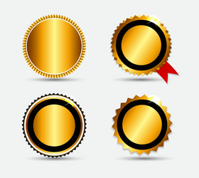 Set of gold label template Royalty Free Vector Image