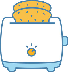 Green toaster icon cartoon bread toast Royalty Free Vector