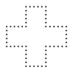 Dotted cross shape for tracing lines for Vector Image