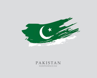 Flag pakistan brush strokes drawn hand Royalty Free Vector