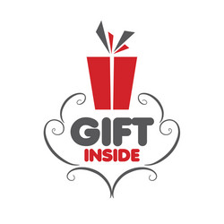 Logo red box gift Royalty Free Vector Image - VectorStock