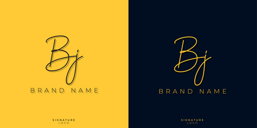 Initial letters bi monogram logo design bundle Vector Image