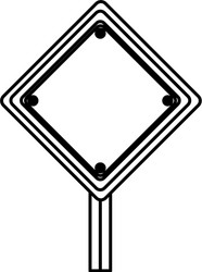 Silhouette square shape traffic sign with base Vector Image