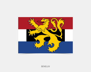 Benelux countries rectangle flag icon set Vector Image